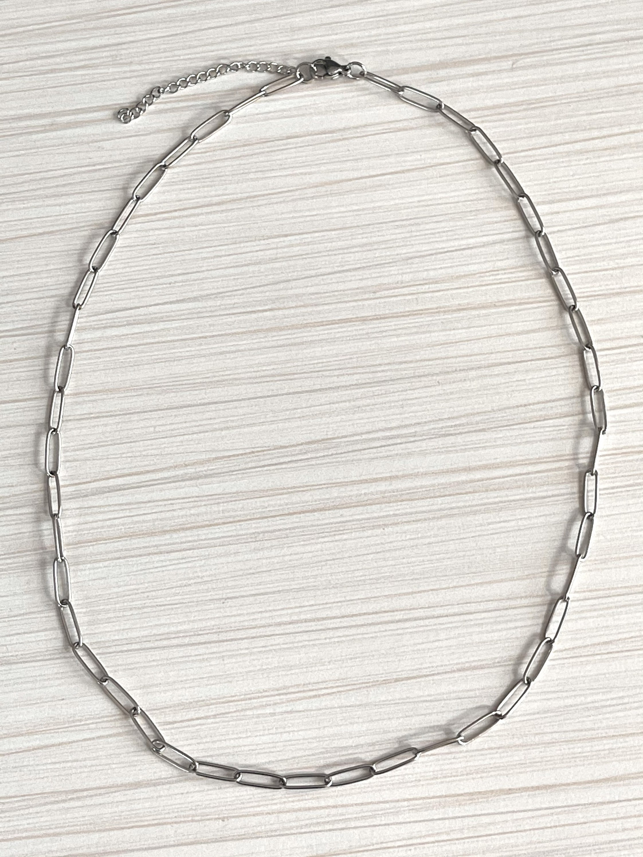 18” Paper Clip Style Chain Link Necklace W/clasp - Choose From 3 ...