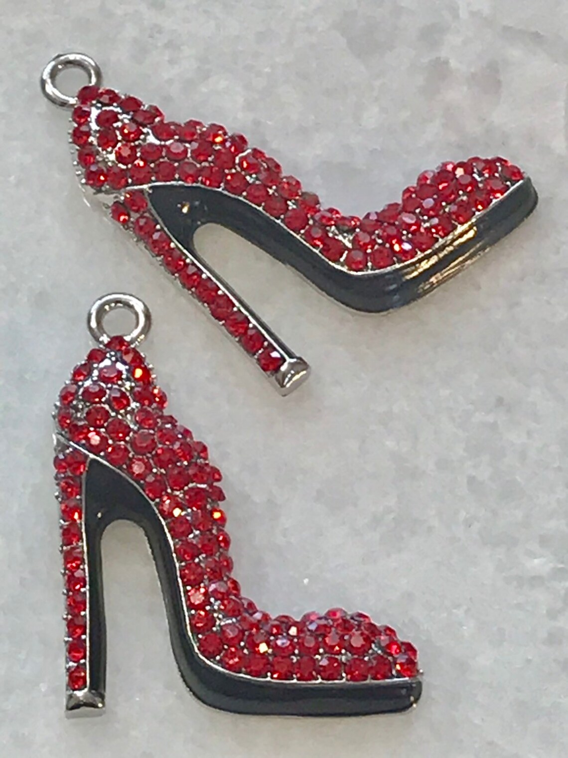 1 Gorgeous Red Mostly Rhinestones High Heeled Stiletto Shoe - Etsy