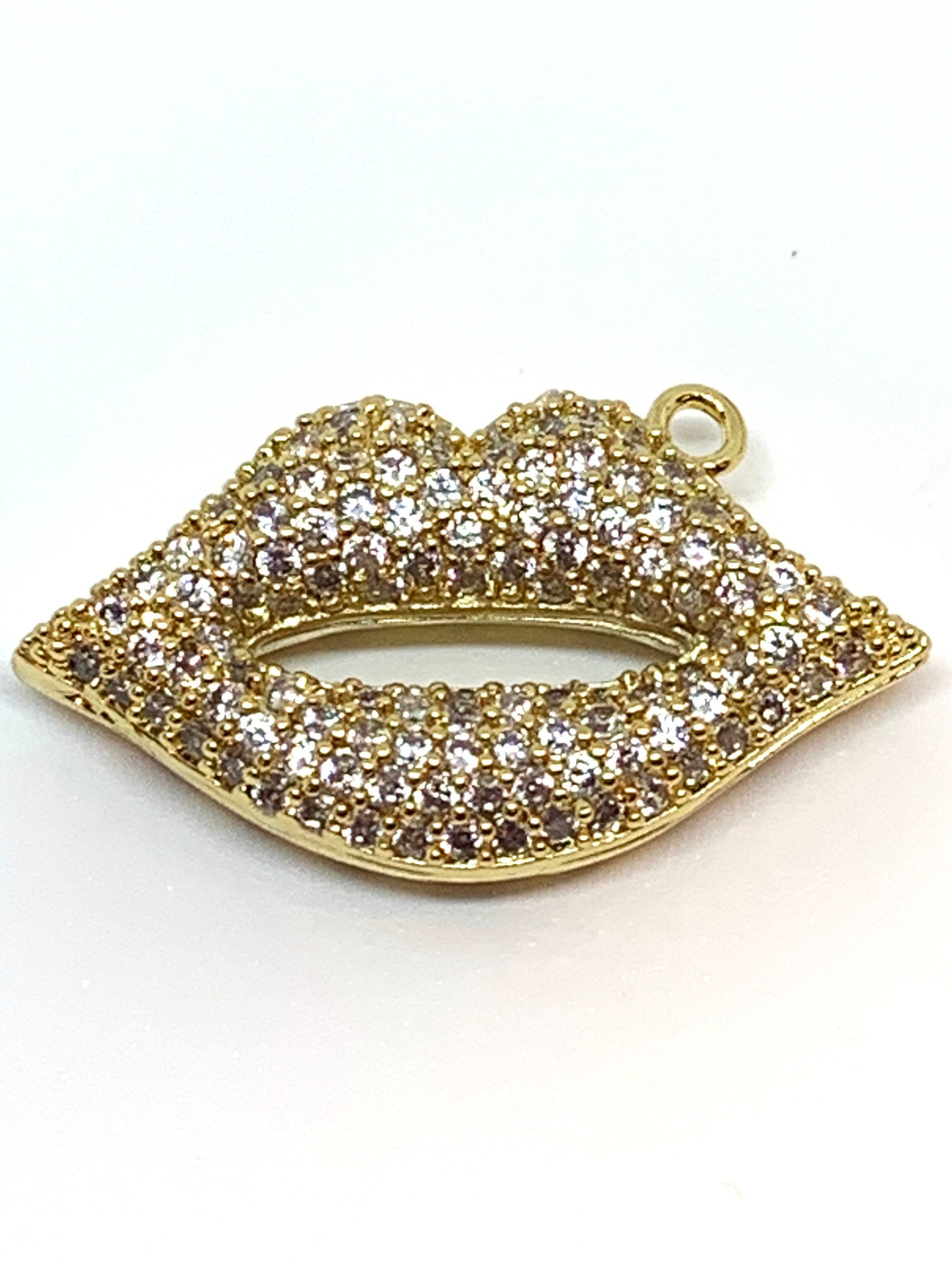 1 Beautiful CZ Lips Charms 5 Colors Pave Cubic Zirconia - Etsy