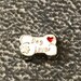 Dog Lover Dog Bone - Paw - Memory Locket Charm - White Enamel - Red ...