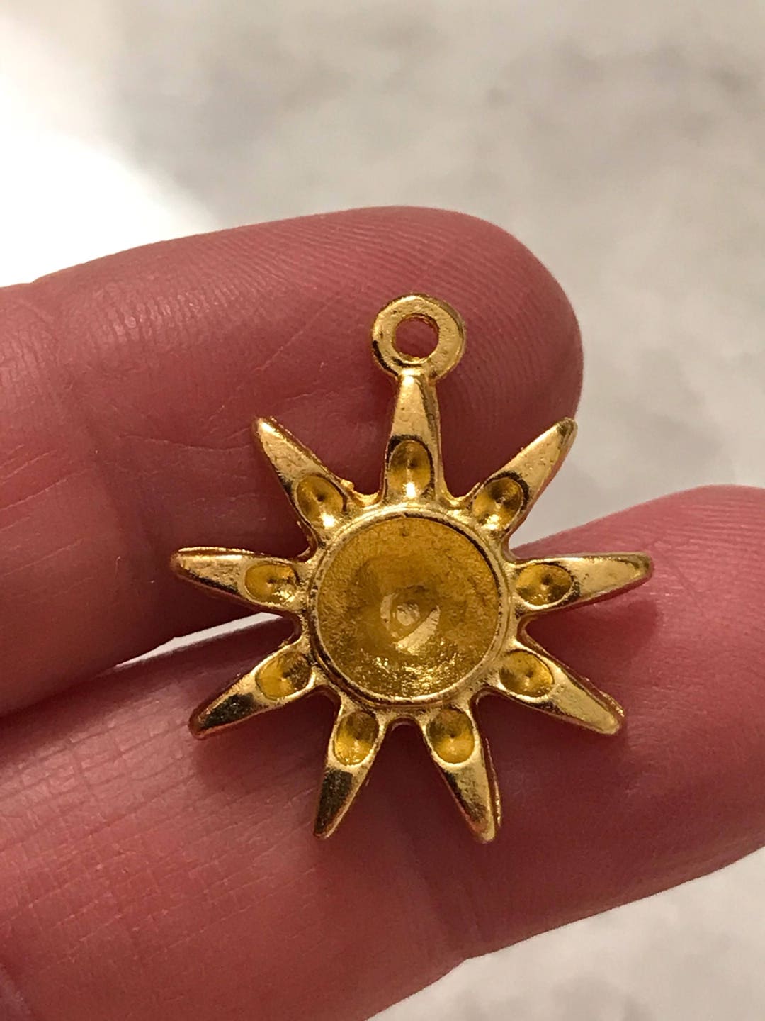 3 Shiny Gold Tone Sun Charms - Etsy