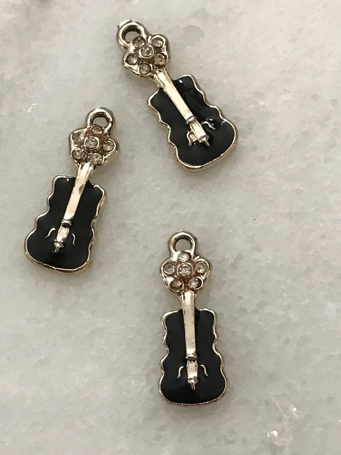 3 Black Enamel Violin Cello Bass Music Charms - Etsy