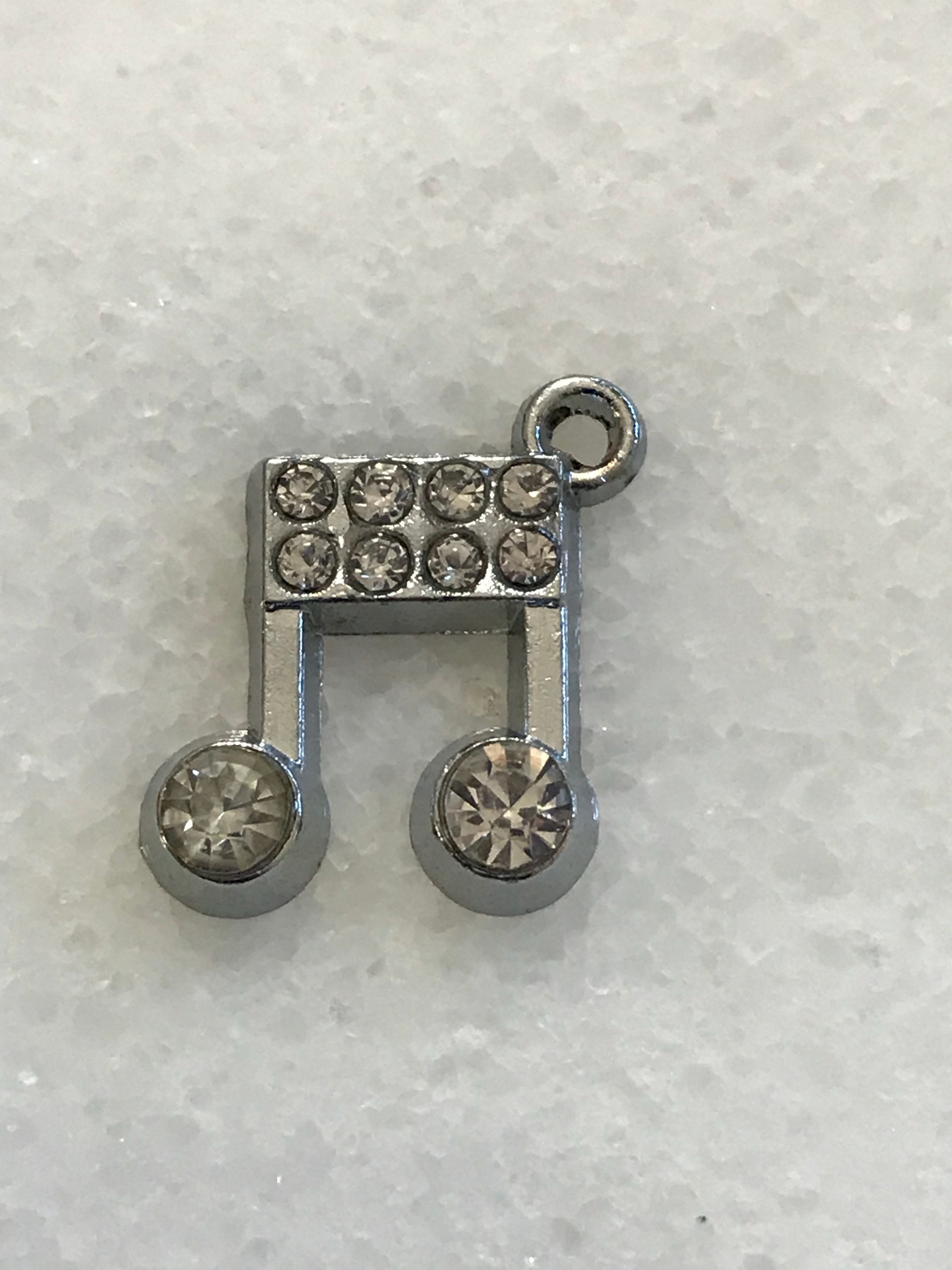 3 rhinestone music note charms silver tone crystal very | Etsy