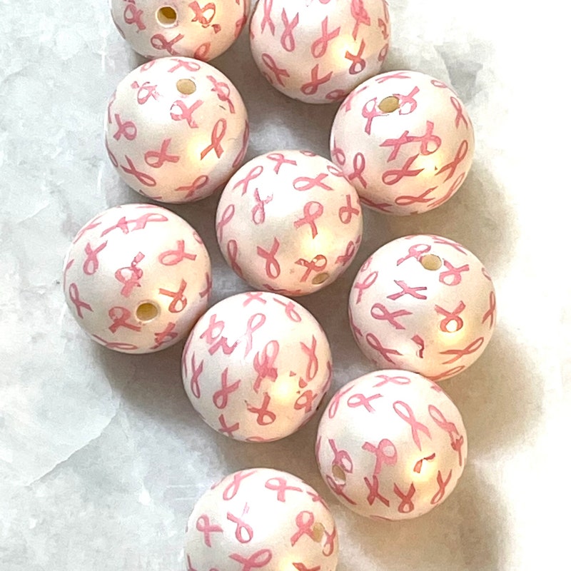 Pink Ribbon Beads - Etsy