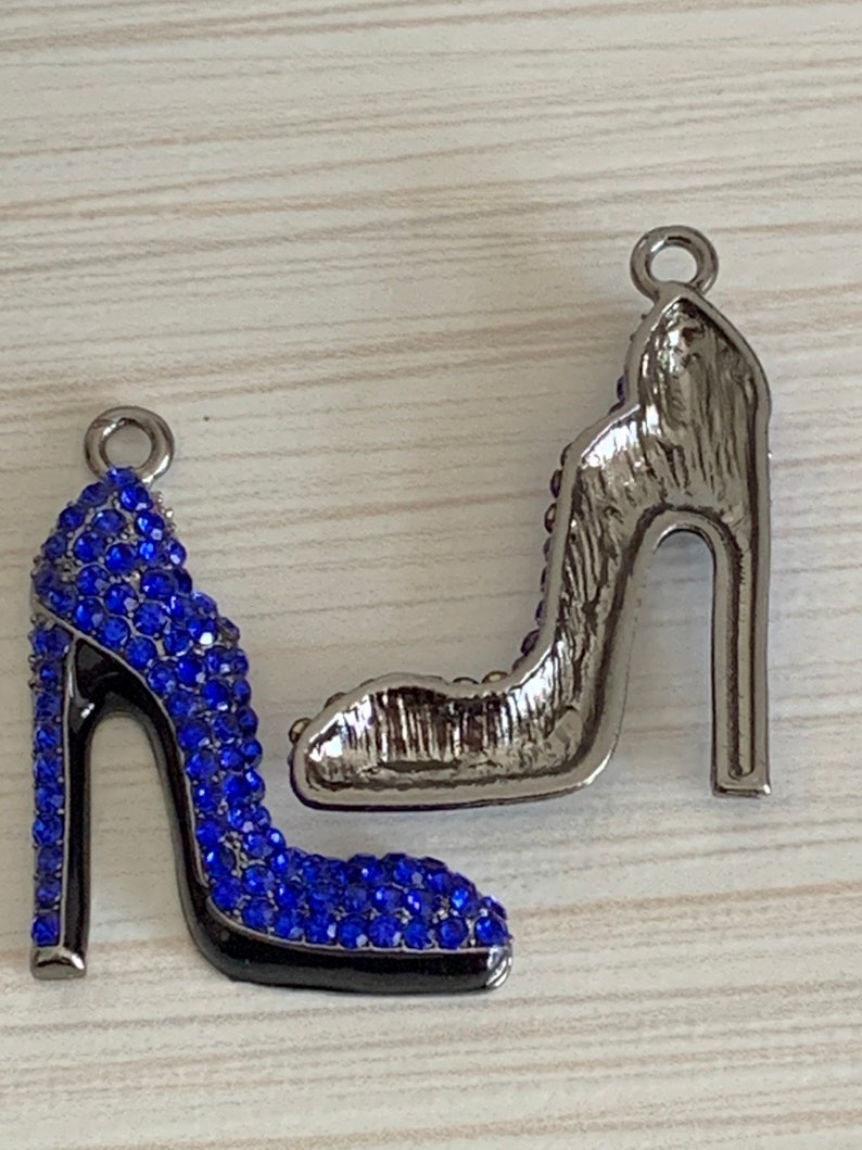 1 Gorgeous Blue Mostly Rhinestones High Heeled Stiletto Shoe - Etsy