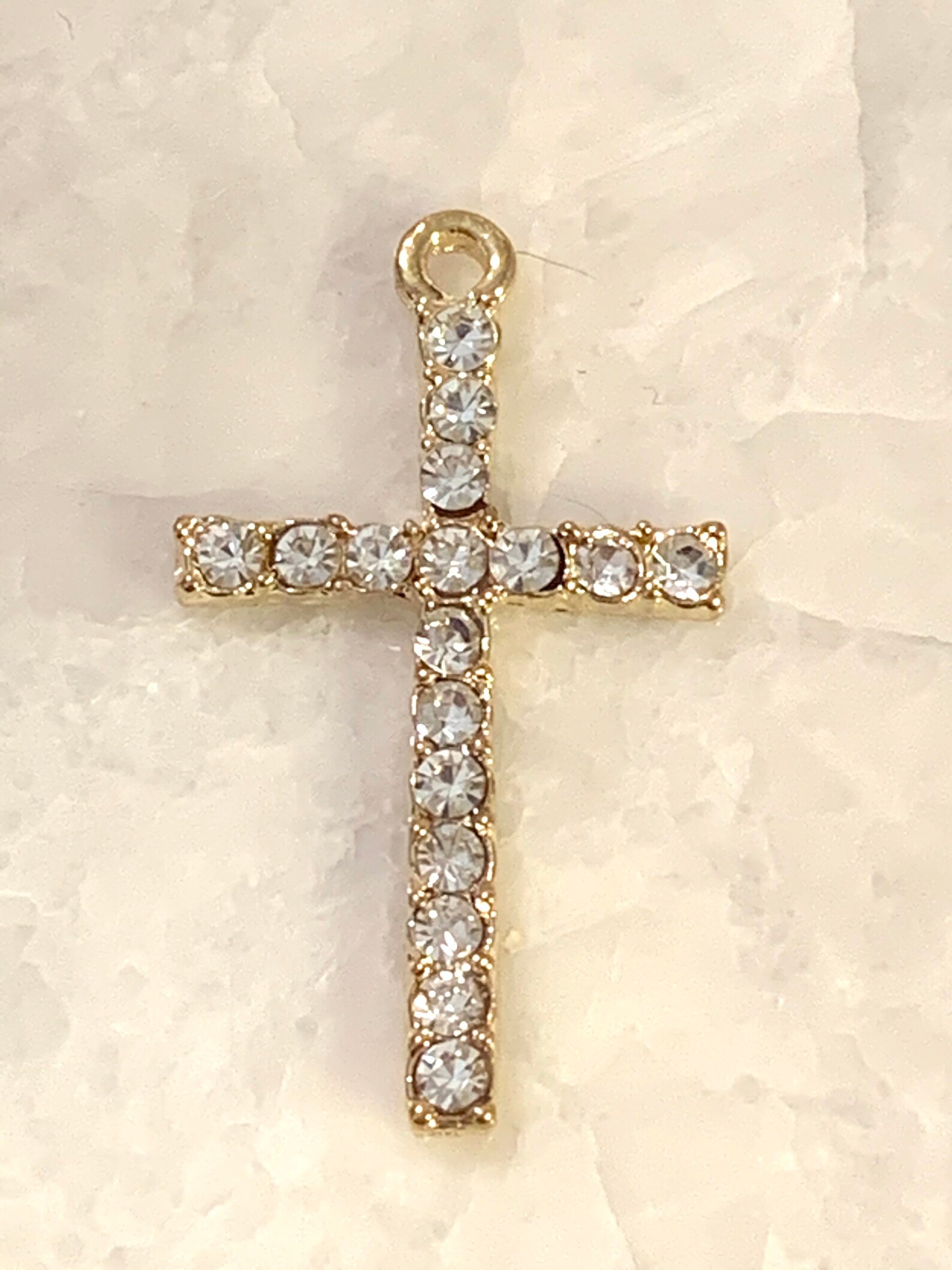 3 Beautiful Rhinestone Crosses Charms Gold Tone Crystal - Etsy