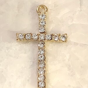 3 Beautiful Rhinestone Crosses - Charms - Gold Tone - Crystal - Great ...