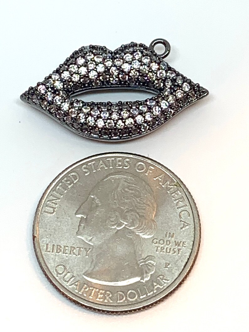 1 Beautiful CZ Lips Charms - 5 Colors - Pave Cubic Zirconia Rhinestones ...
