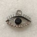 3 Beautiful Eye Charms Black Crystal Eye Rhinestones Silver Tone ...