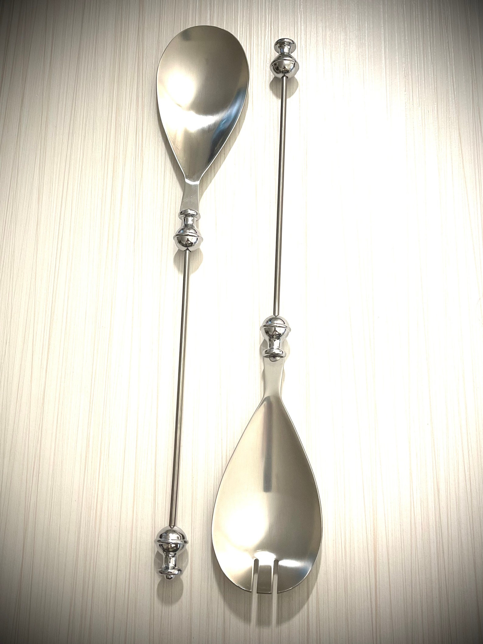 Beadable Large Salad Serving Set- Serving Spoon - Serving Fork - Gift ...