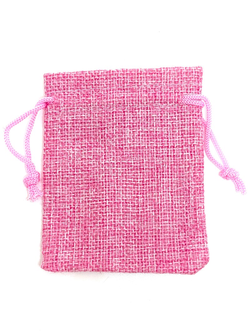 1 Pink Burlap Drawstring Gift Bag - Pouch - Jewelry - 2 Sizes Available ...