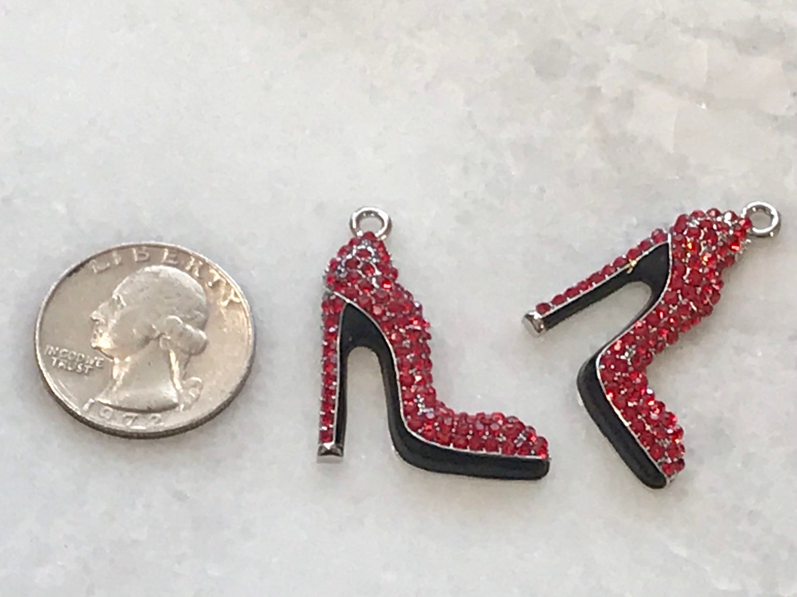 1 Gorgeous Red Mostly Rhinestones High Heeled Stiletto Shoe - Etsy