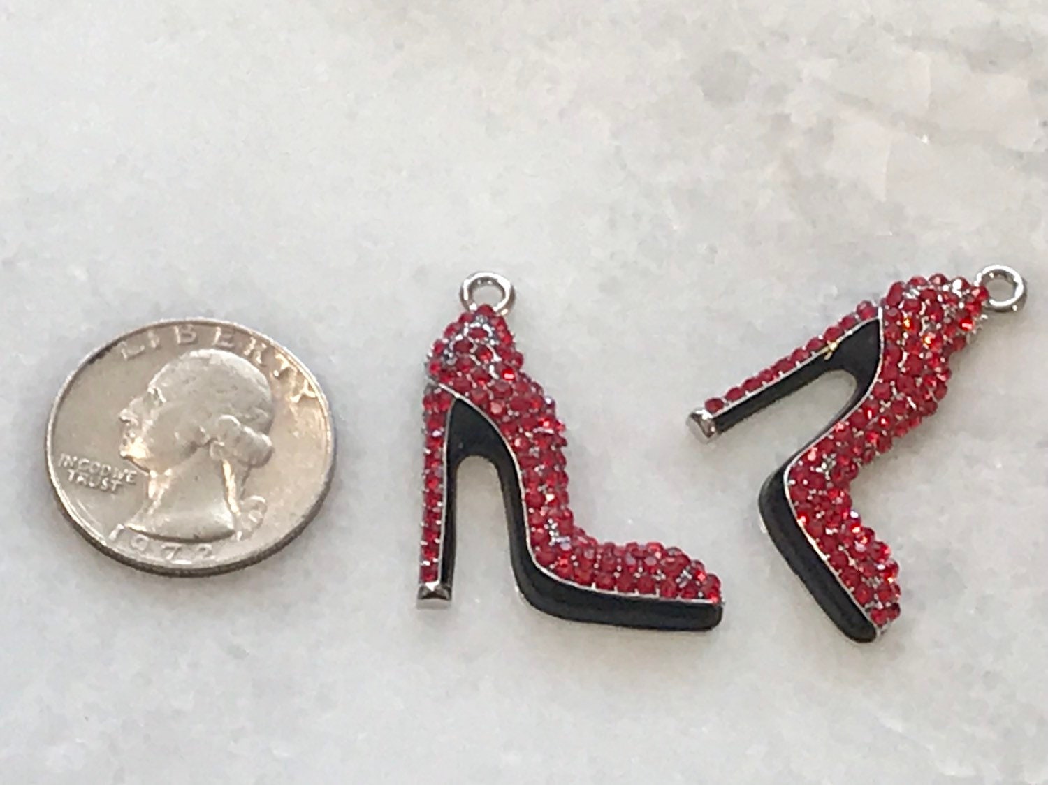 1 Gorgeous Red Mostly Rhinestones High Heeled Stiletto Shoe - Etsy