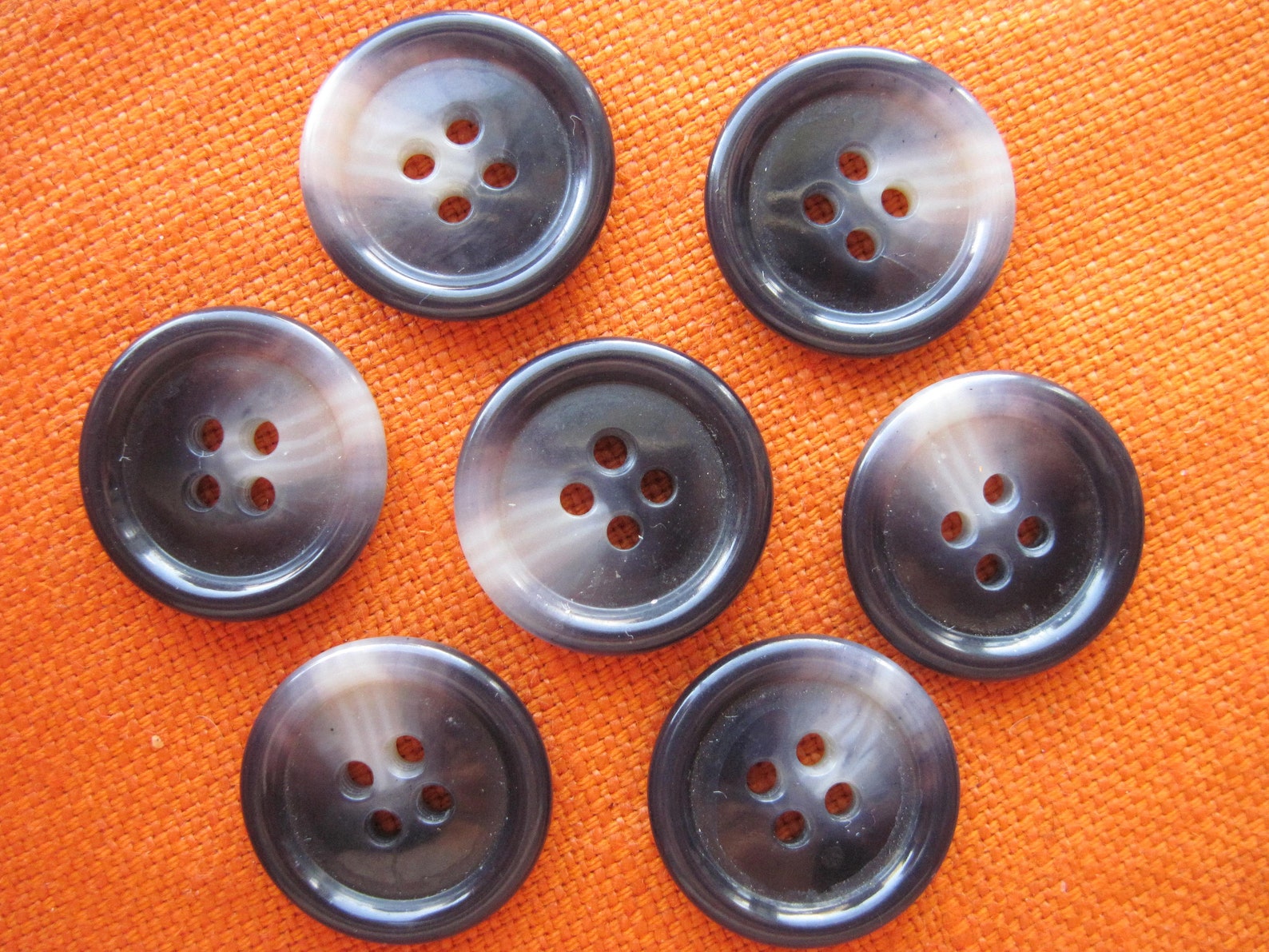 7 Pieces Plastic Buttons 19 Mm Gray White Mottled Vintage - Etsy UK