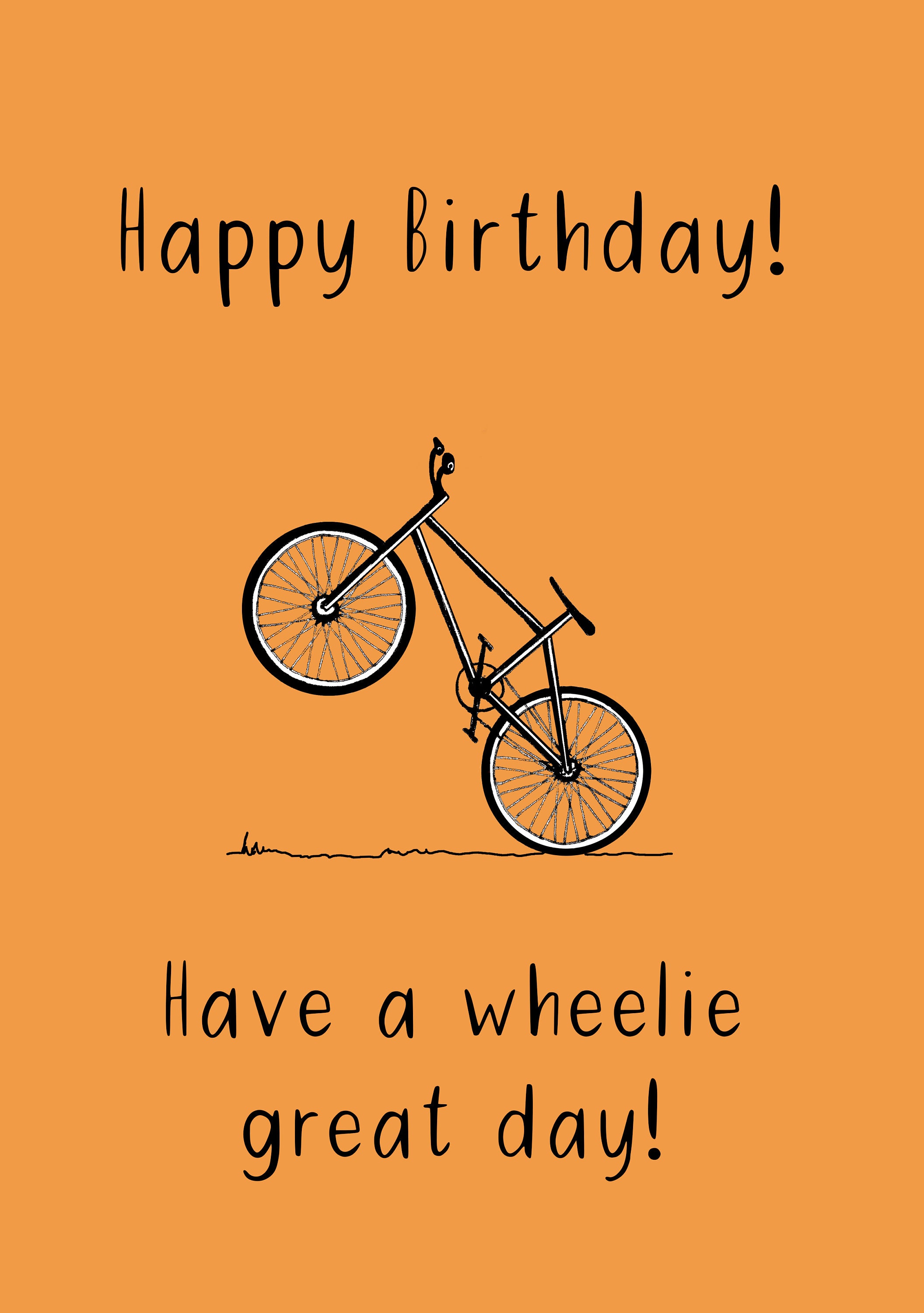 Funny Bike Birthday Card wheelie Great for People Who Love Bikes and ...