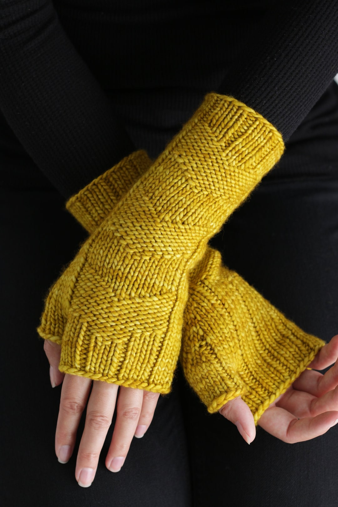 Knitting Pattern Chevron Fingerless Mittens Instant PDF Download - Etsy