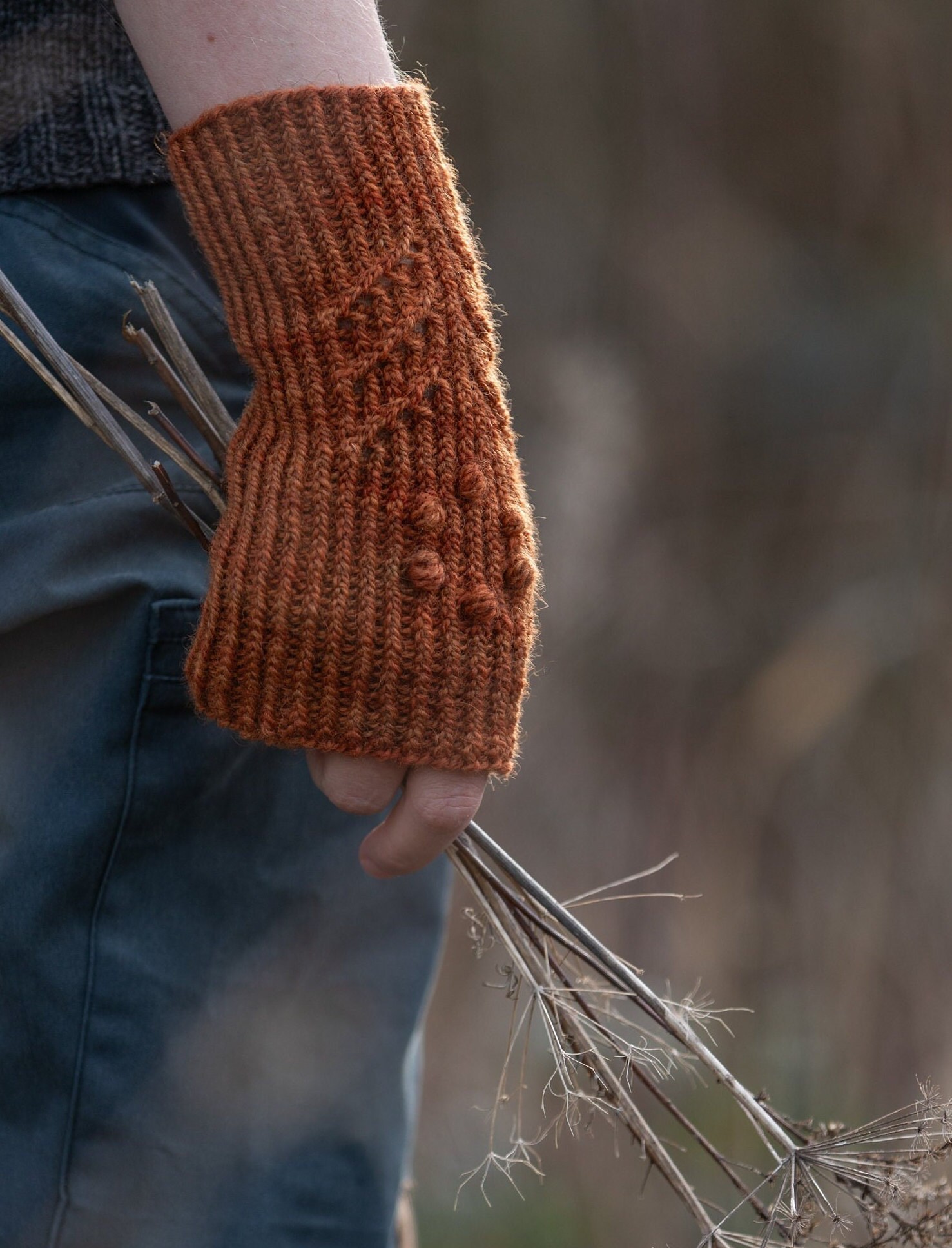 Knitting Pattern PDF Fingerless Twisted Lace Mittens Instant Download ...