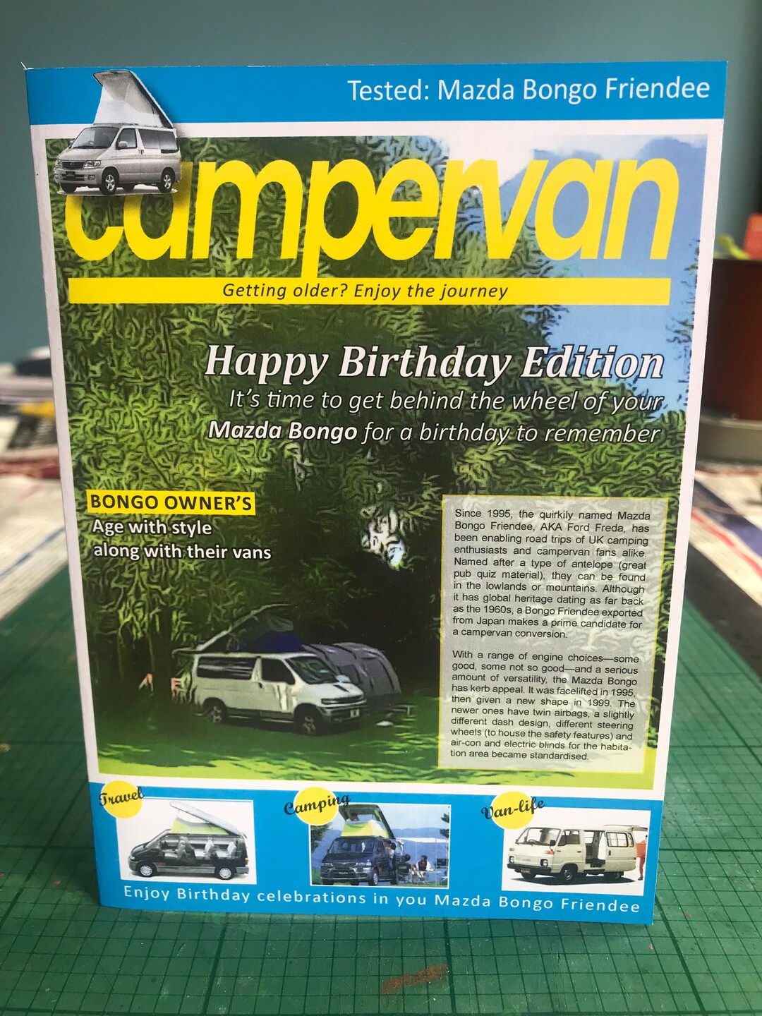Bongo Campervan Magazine Birthday Card - Etsy