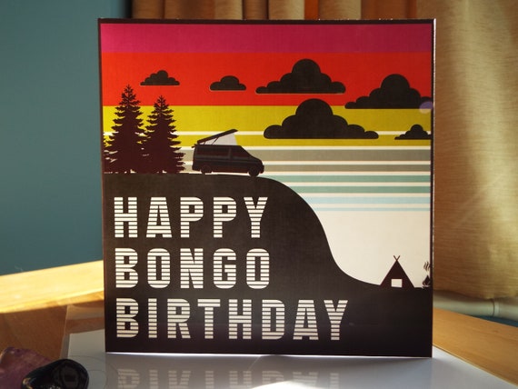 Happy Bongo Birthday Campervan Greetings Card - Etsy