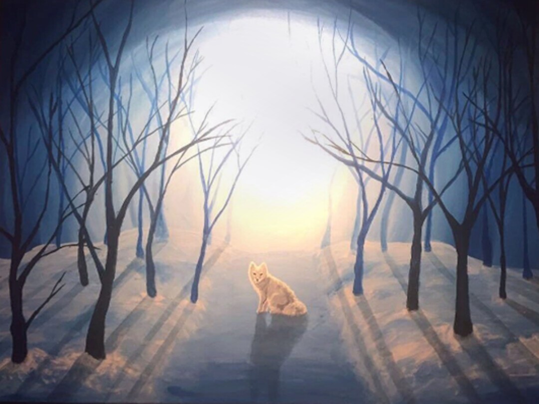 Snow Fox Canvas Art Print - Etsy