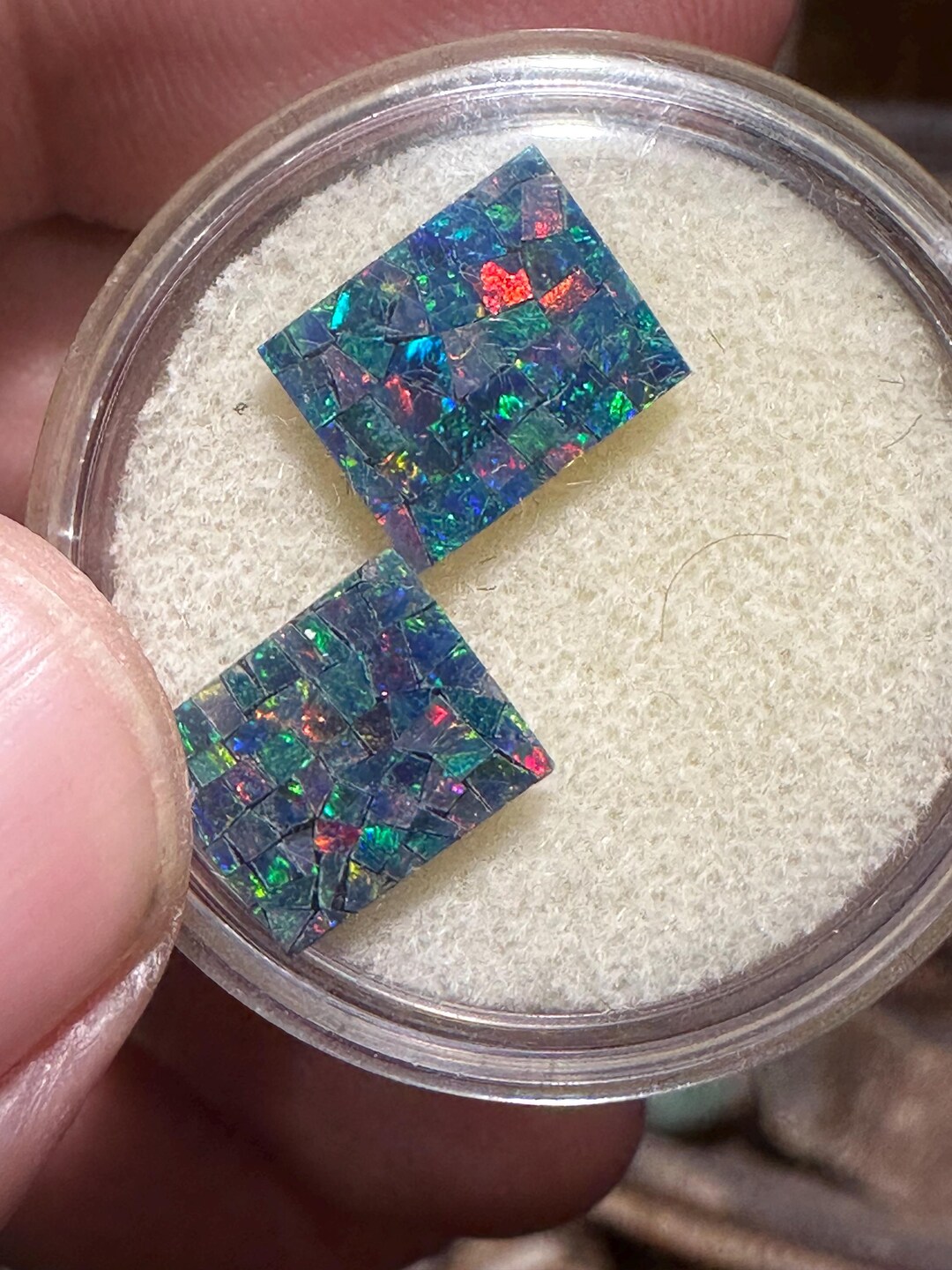 Australian Lightning Ridge Opal Chip Doublets - 0.5 Carat Cabs - Etsy