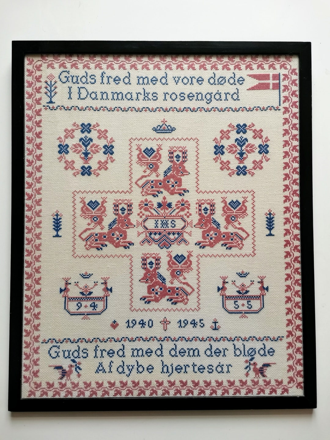 Danish Embroidery From WW2 ,memorial Honour Theme From Period 1940-1945 ...