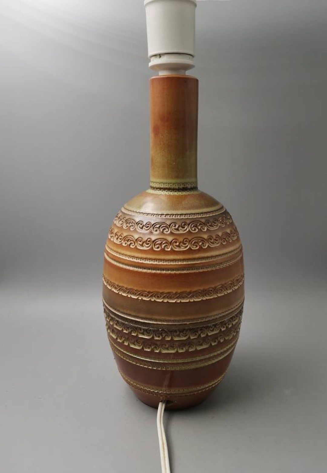 Italian Pottery Table Lamp by Nuovo Rinascimento, From 1960s. H:34 Cm ...
