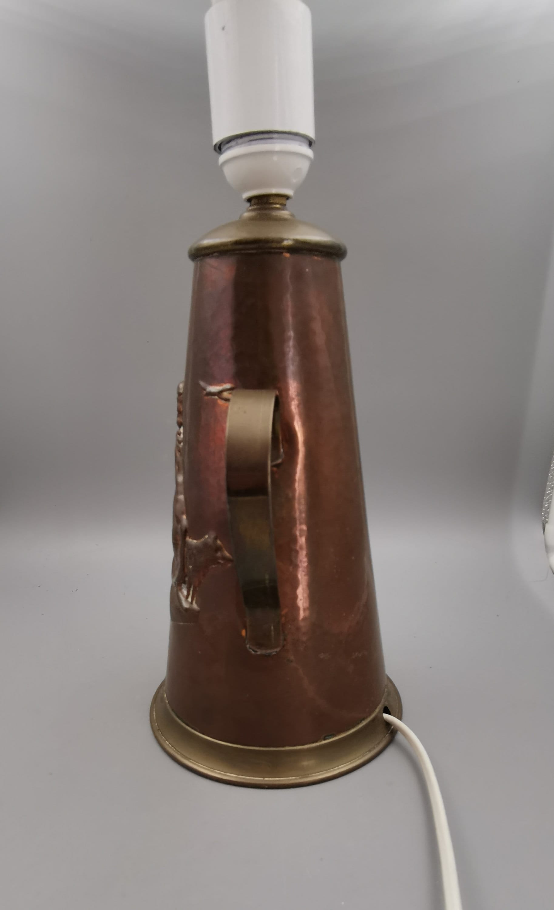 Antique Copper Milk Jug Table Lamp Brass Craft Antique Farm Rustic With ...