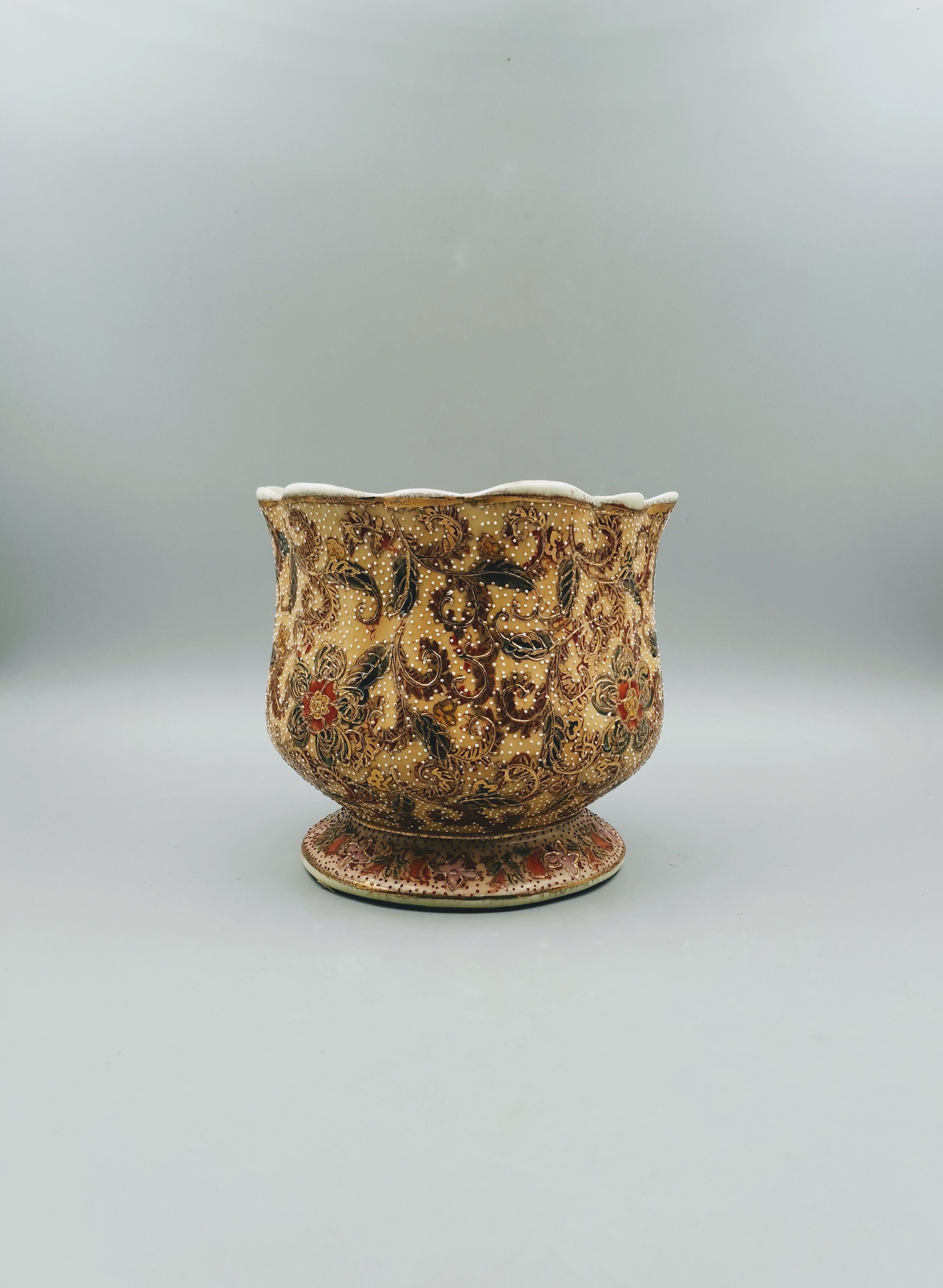 Vintage Chinese Pottery Planter SATSUMA STYLE From 1970s - Etsy