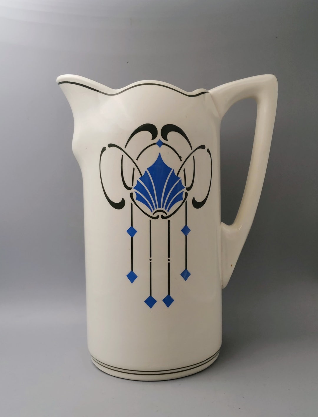 Large Antique Art Deco Ceramic Water Pitcher 28 Cm H., From Germany ...