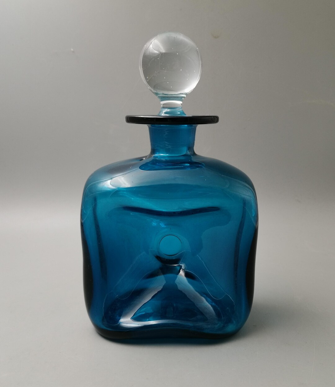 Holmegaard Blue Glug-bottle With Stopper, Glass, Jacob E. Bang Design ...