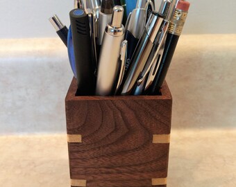 Wood pencil holder | Etsy