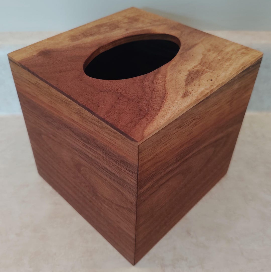 Unique Walnut Tissue Box Cover With Grain Wrap - Etsy