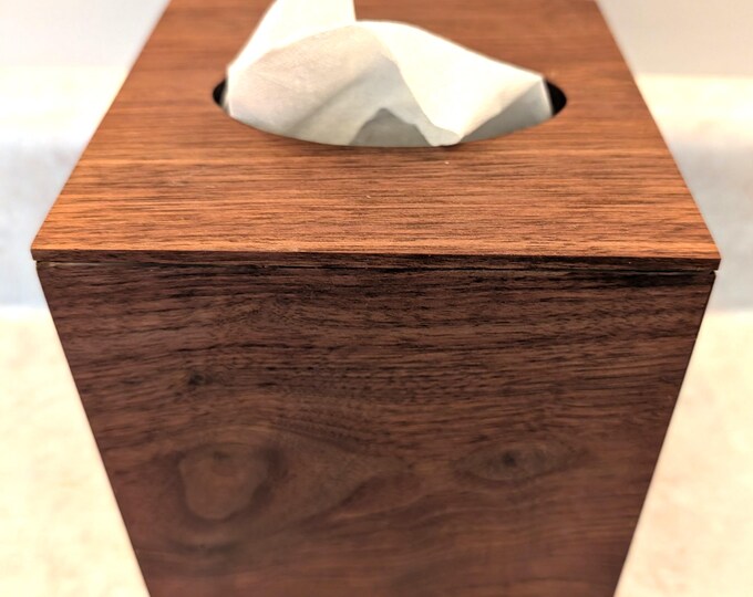 Walnut Tissue Box Cover With Grain Wrap - Etsy