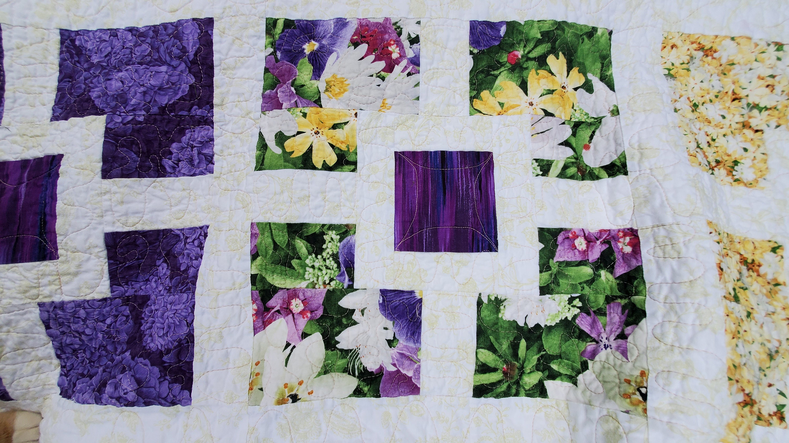 Spring Time Floral Patchwork Quilt - Etsy