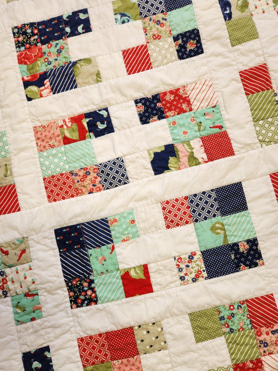 Nine Patch Plus Quilt - Etsy