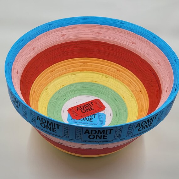 Theater Room/home Décor Rainbow Admit One Ticket Bowl-medium - Etsy