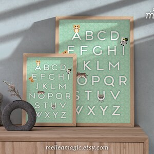 Alphabet Poster With Cats Printable Baby Home Decor Child Wall Art ...