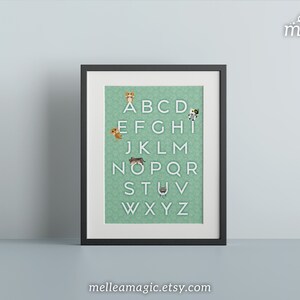 Alphabet Poster With Cats Printable Baby Home Decor Child Wall Art ...