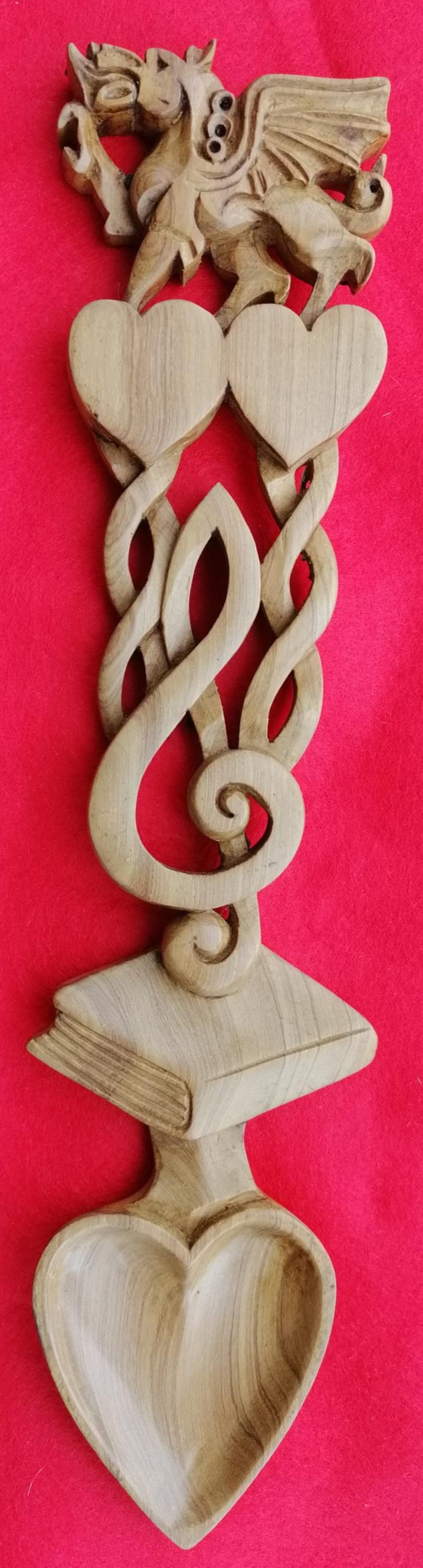 Welsh Lovespoon Dragon Treble Clef Book Celtic Knot Love Hearts - Etsy