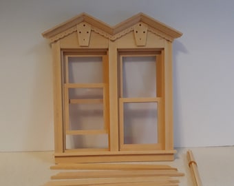 1:12 Dollhouse Miniature DIY Unfinished Wooden Basement Window ...