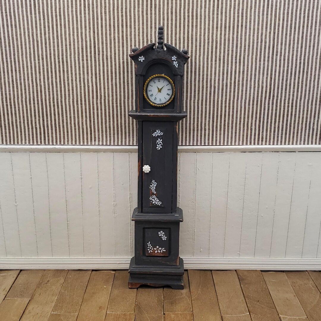 1:12 Scale Miniature Handmade Shabby Chic Working Grandfather Clock ...