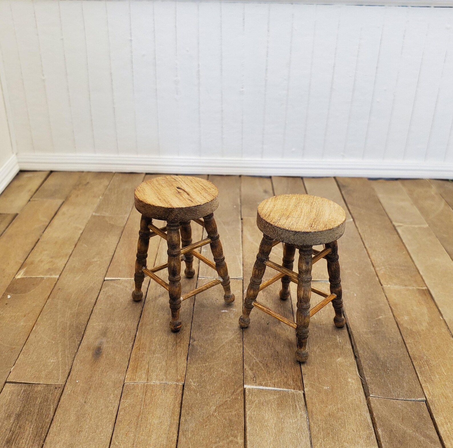 Dollhouse Miniature Stool, 1:12 Scale, Hand-stained Rustic Wood - Etsy