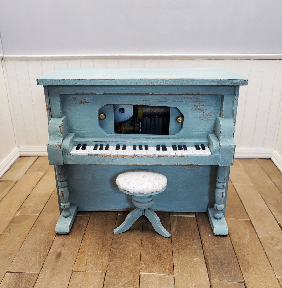 1:12 Scale Artisan Refurbished Vintage Piano Music Box. Miniature ...