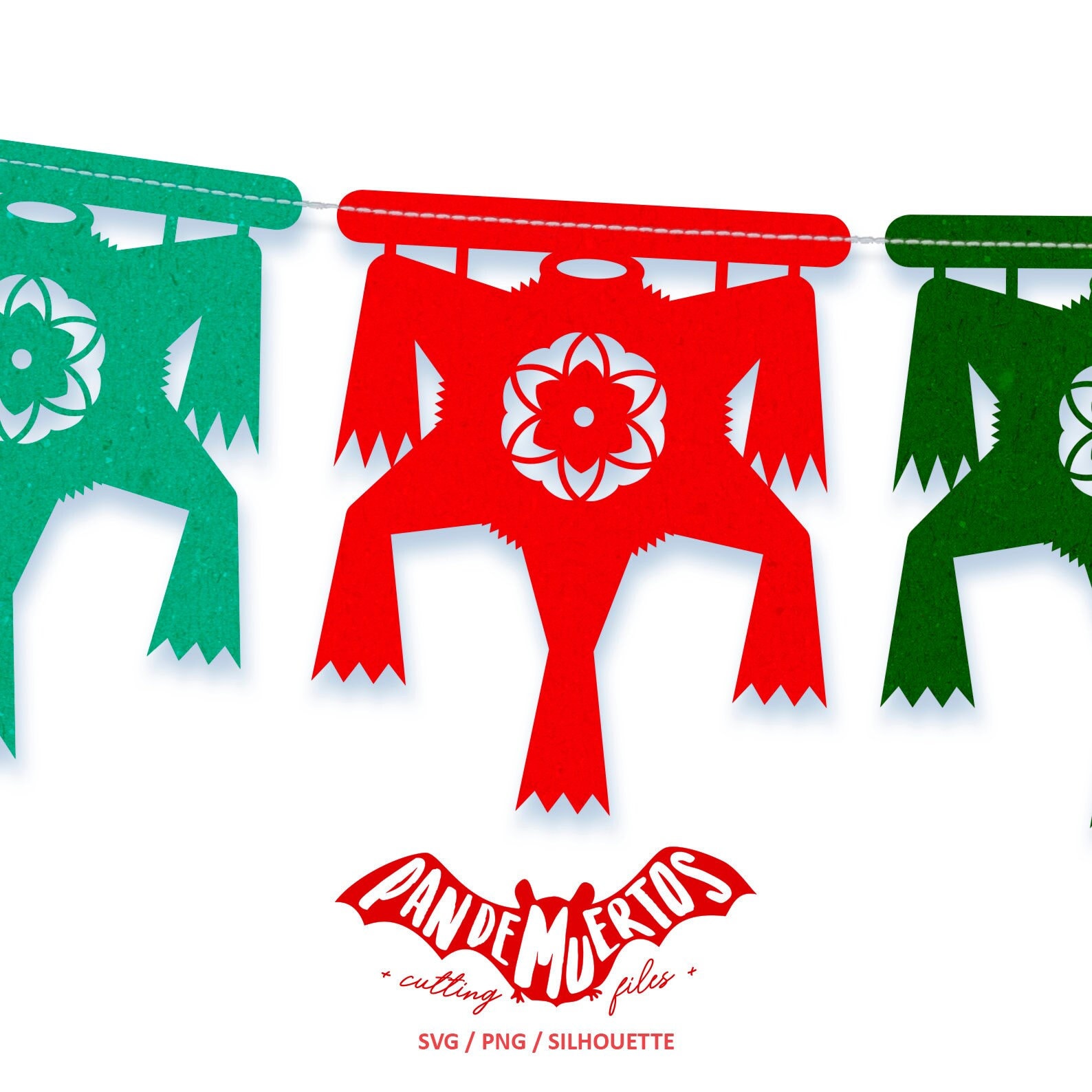 Posada SVG / PNG / SILHOUETTE Mini Papel Picado Garland Cutting File ...
