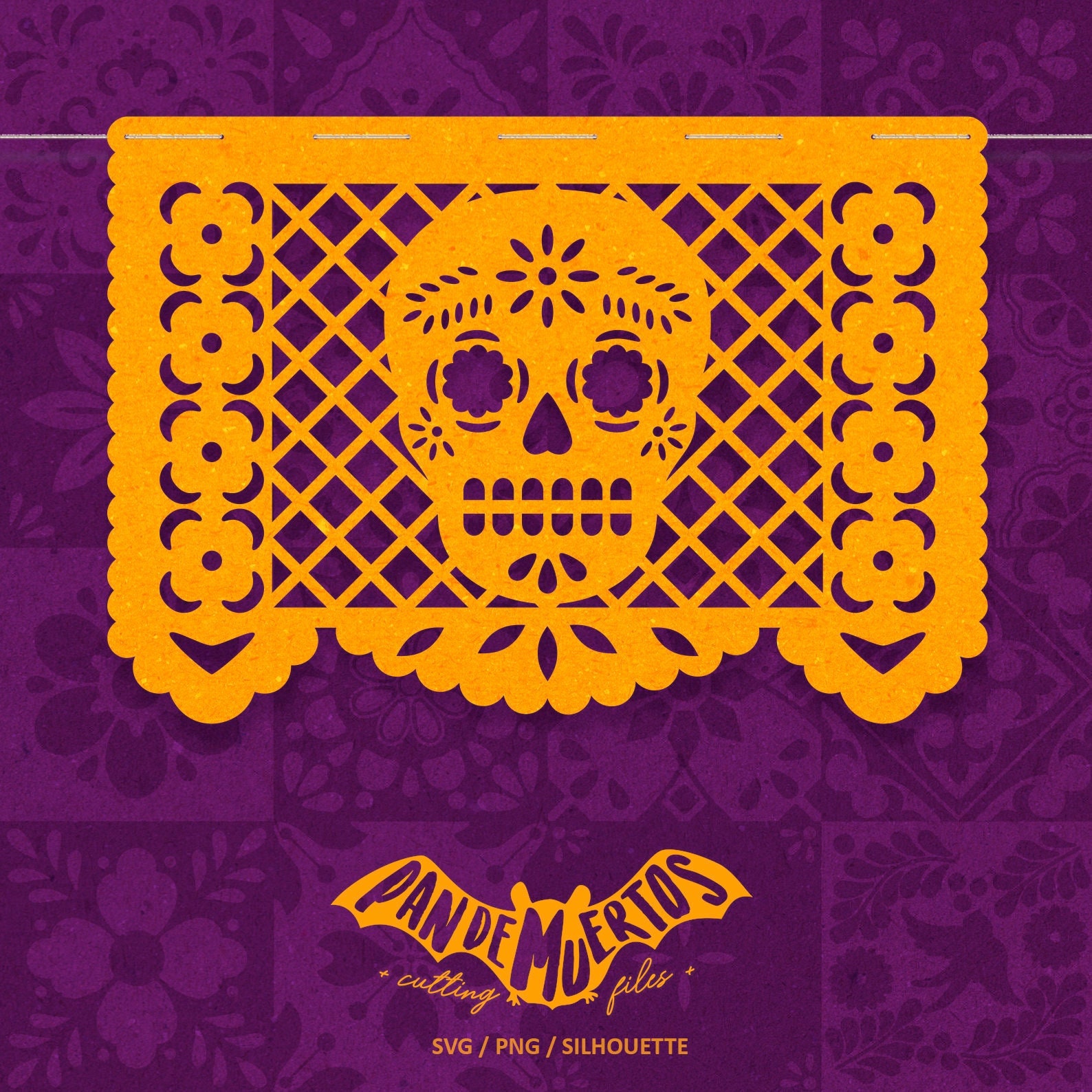 Sugar Skull SVG / PNG / SILHOUETTE Papel Picado Cutting File - Etsy