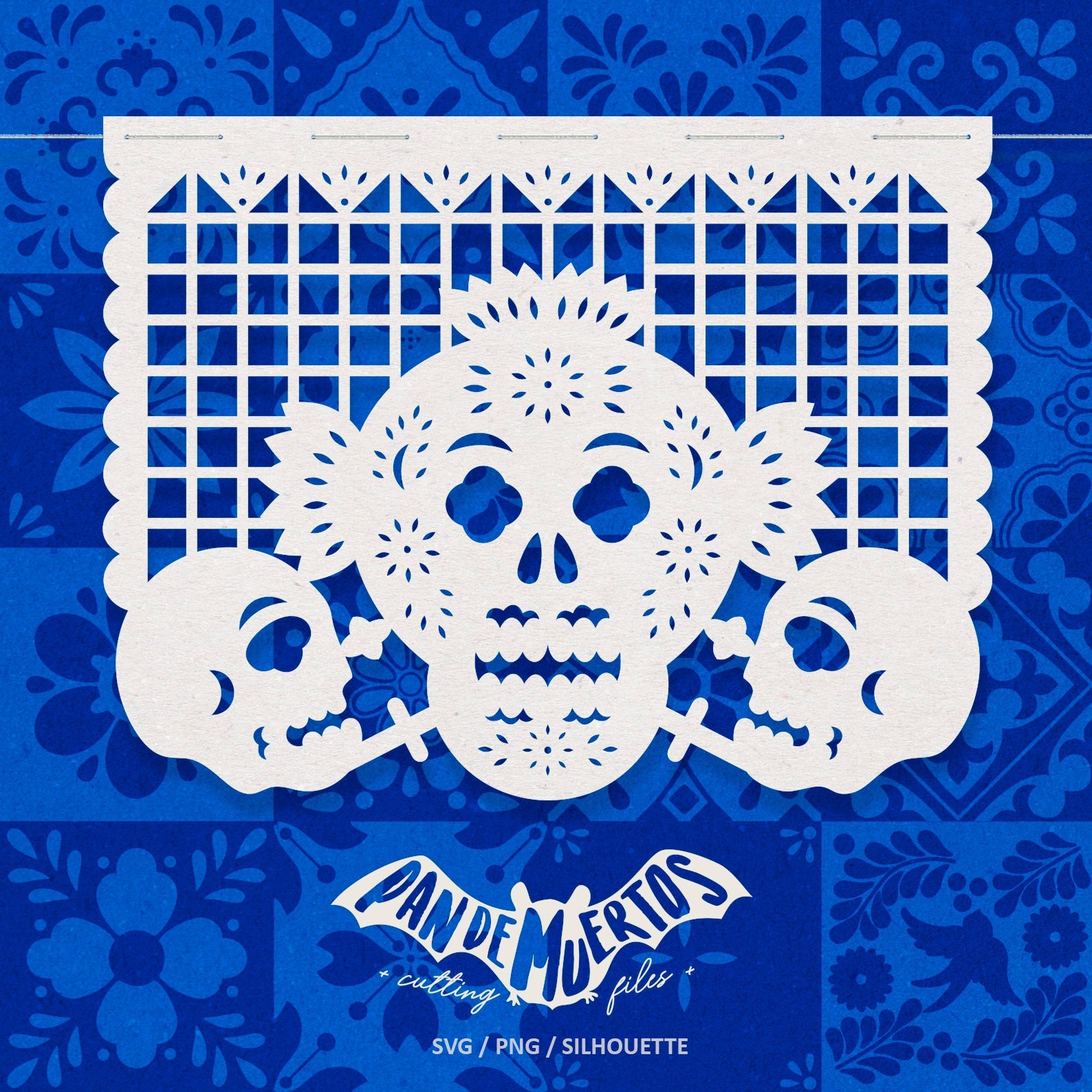 Mictlán SVG / PNG / SILHOUETTE Papel Picado lima de corte para el día ...