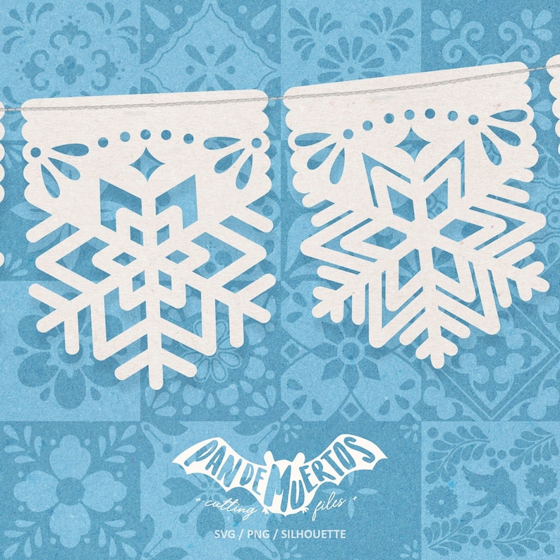 Snowflakes SVG / PNG / SILHOUETTE Cricut Mini Papel Picado Garland ...