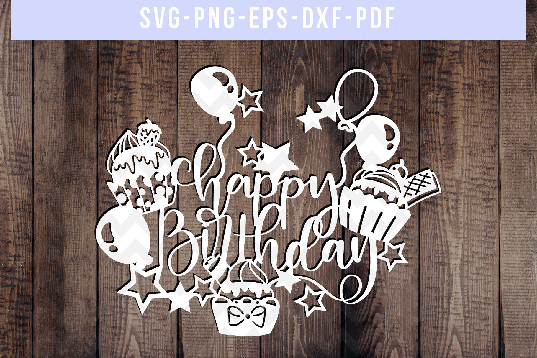 Birthday Papercut Template Happy Birthday Svg File Cake Bday - Etsy