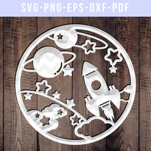 Nursery Svg Cutting File Baby Cut Files Rocket Dxf Space - Etsy